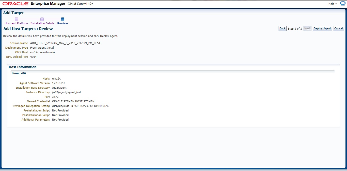 Add Target Manually / Enterprise Manager 12c – Technology Geek